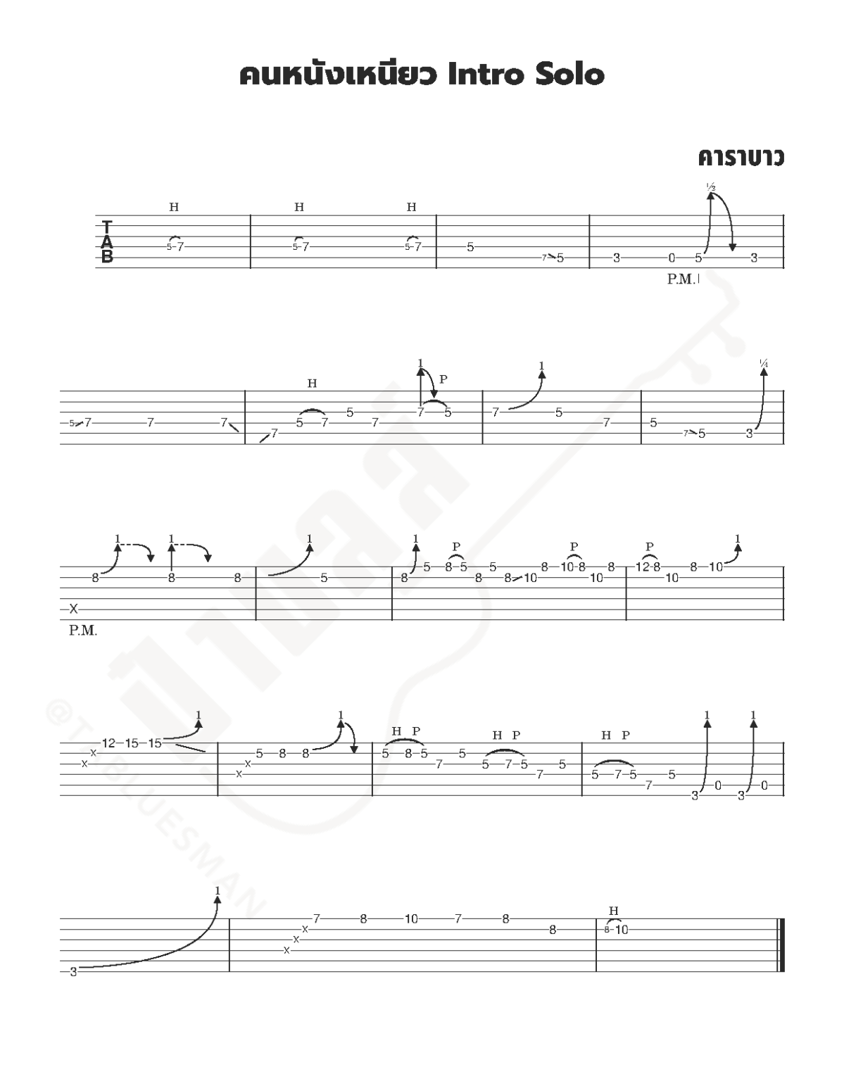 คนหนังเหนียว กีต้าร์ | Intro & Solo พร้อม TAB Download ฟรี